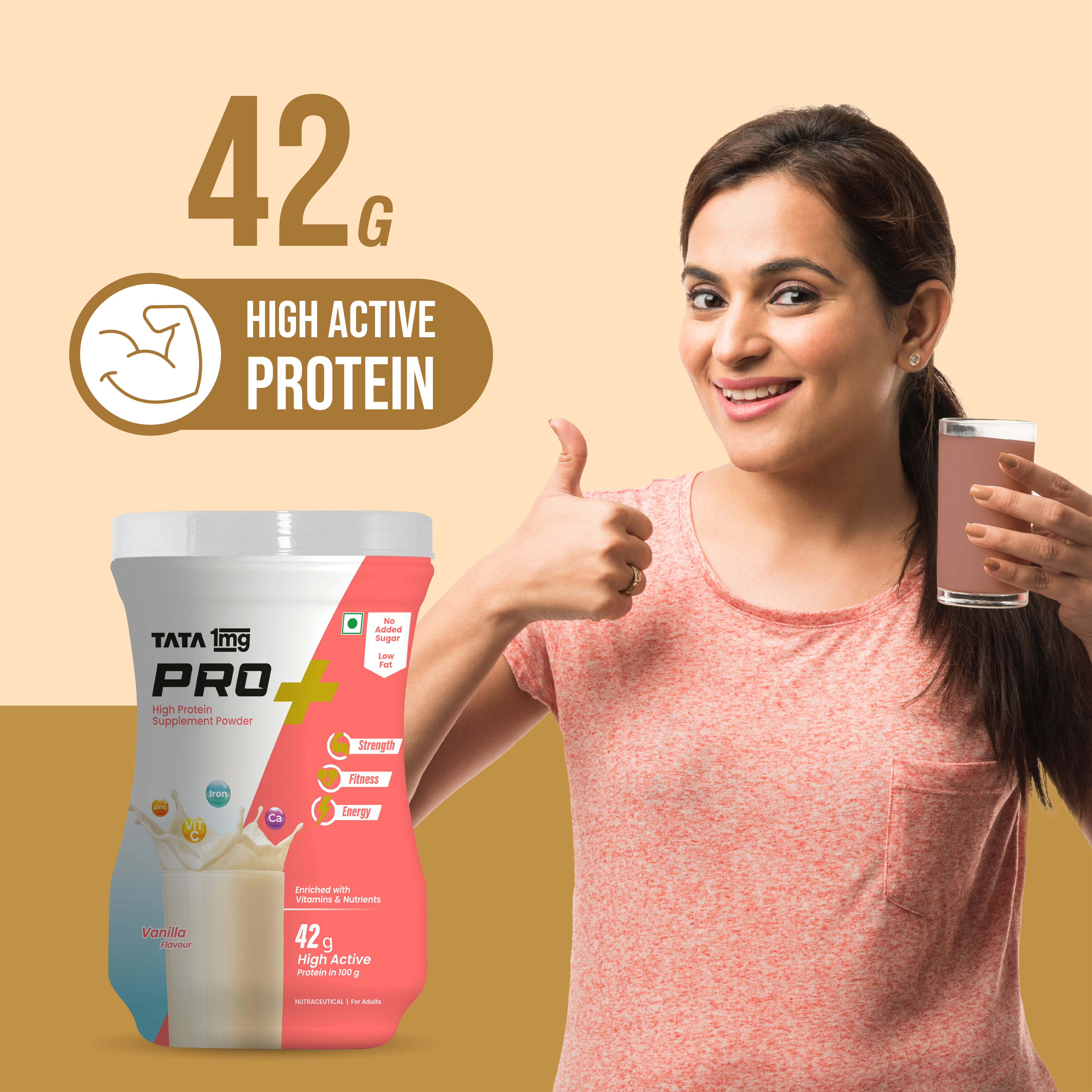 Tata 1mg Protein+ High Protein Supplement Powder | Daily Protein ...