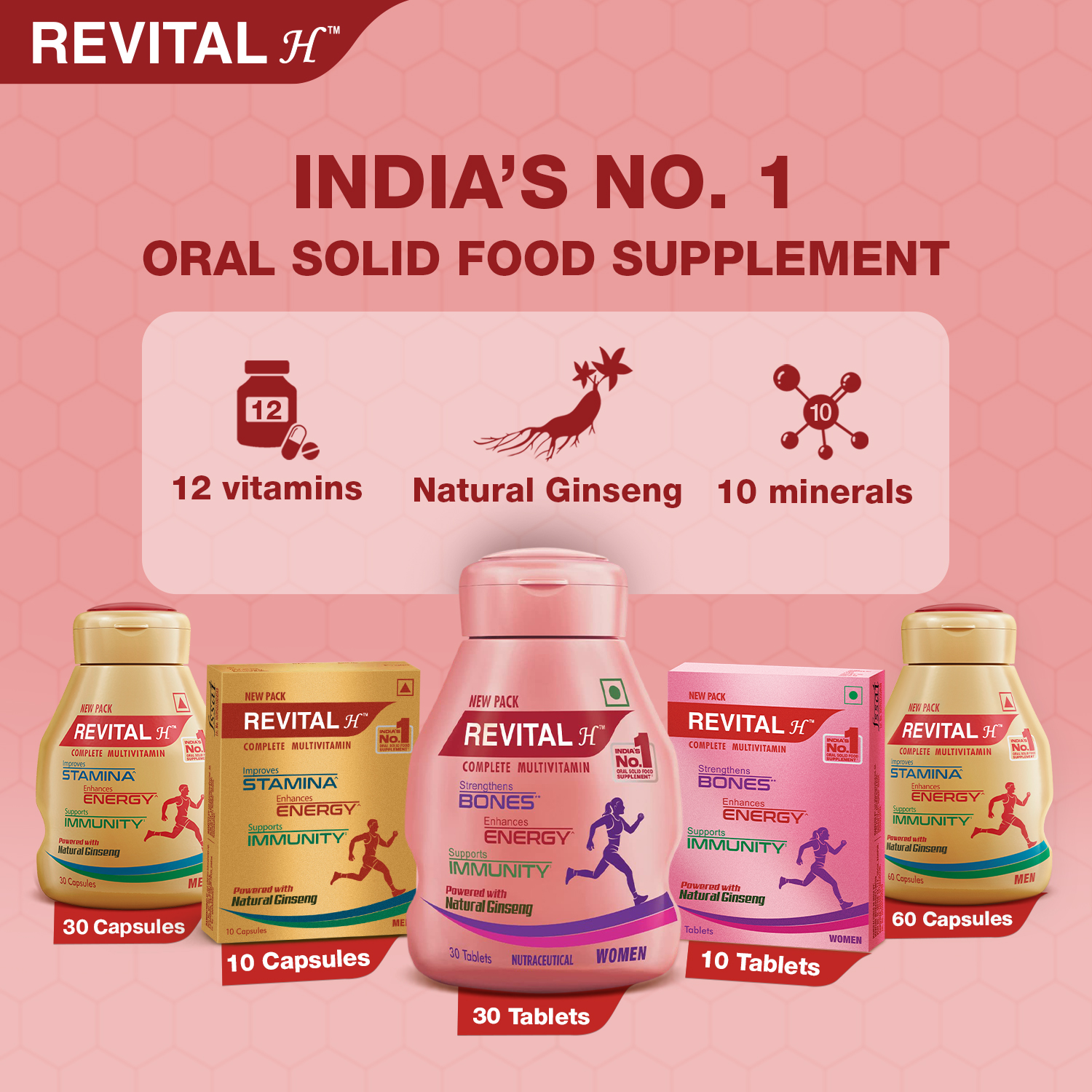 Revital Women Tablet with Multivitamins, Calcium, Zinc & Natural ...