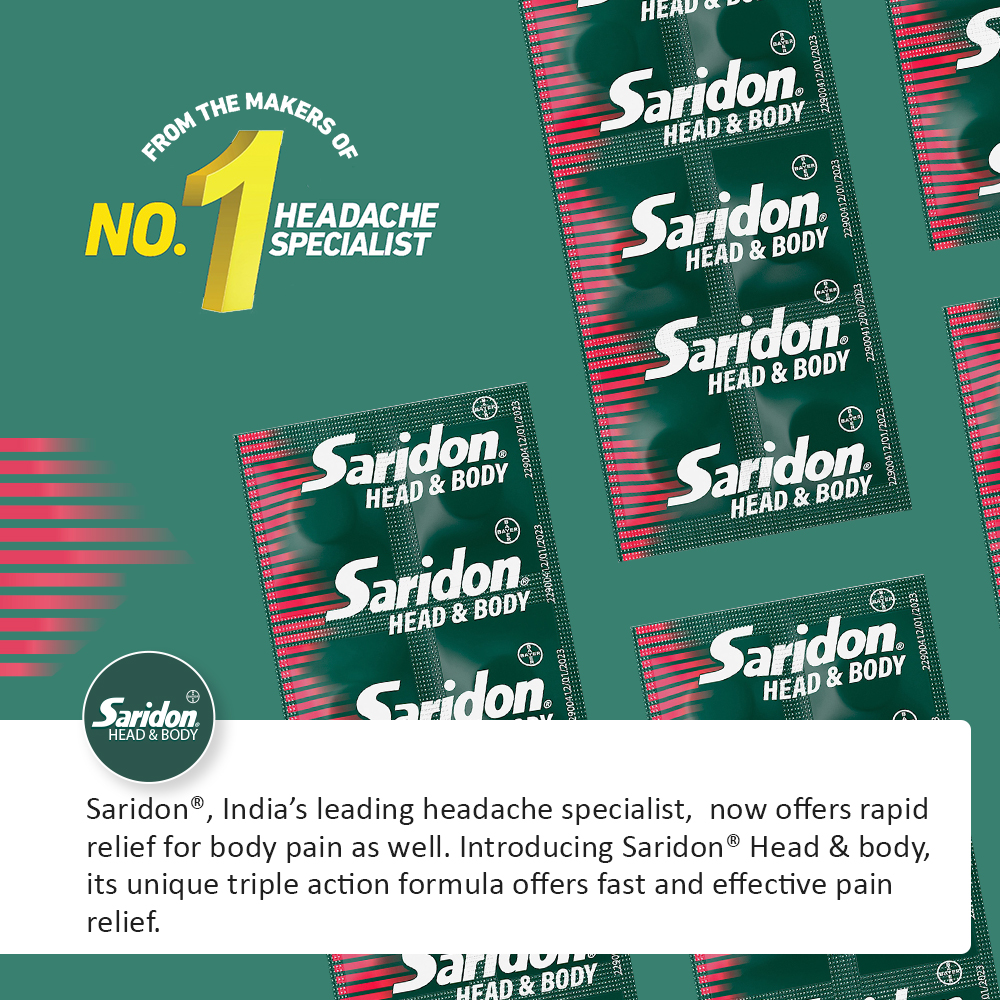 Saridon Head & Body Tablet: Buy strip of 10.0 tablets at best price in ...